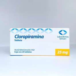 Distribuidora de Medicamentos Cloropiramina 25 mg con 20 tabletas